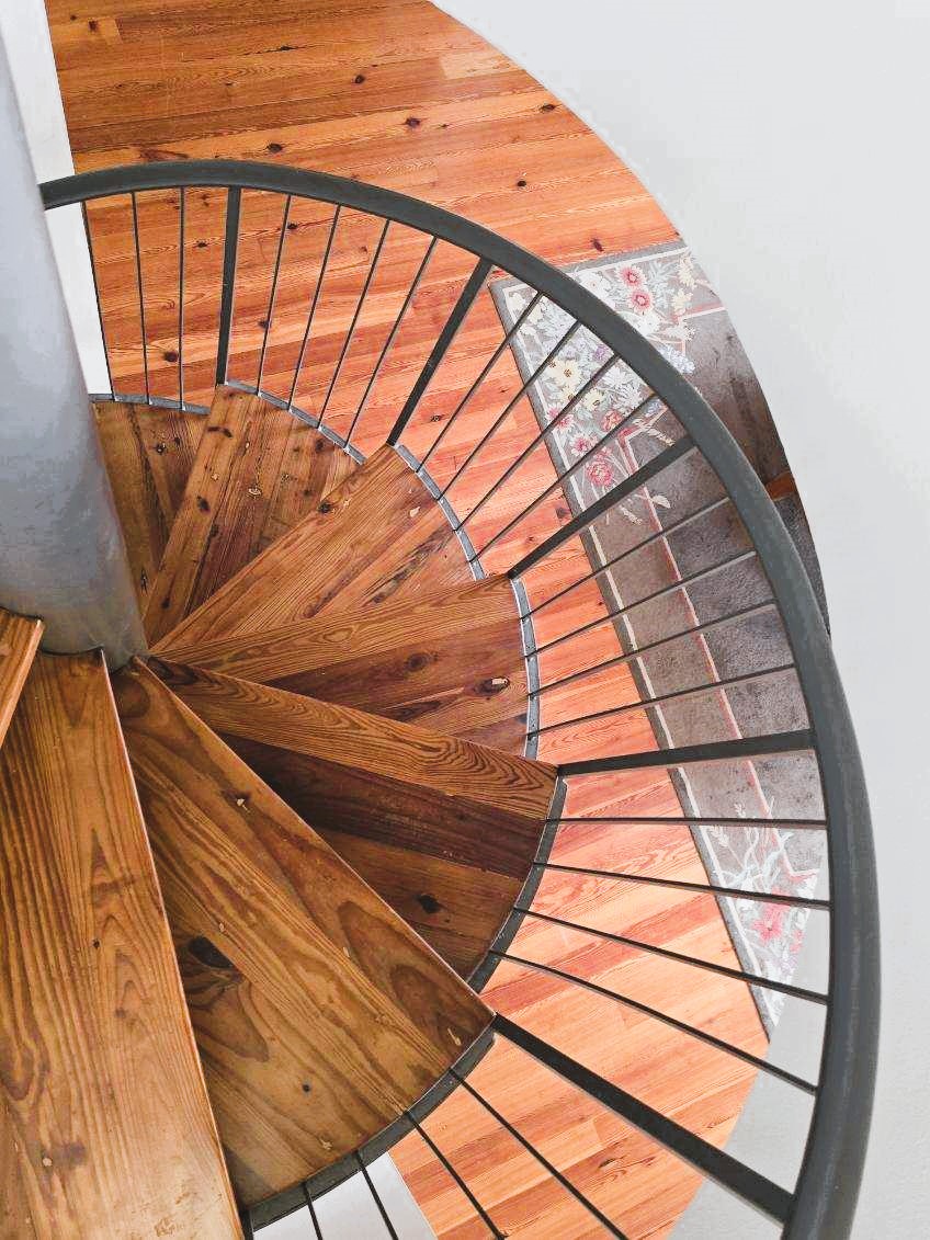 Indoor Spiral Stair for Library Loft Access - Great Lakes Metal Fabrication